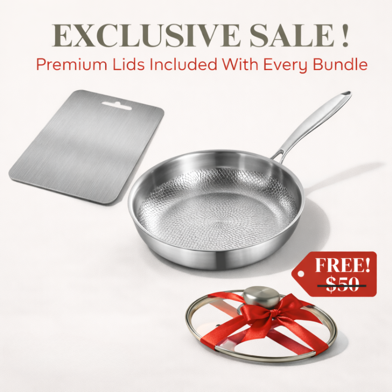 Pure Titanium Cook & Cut Bundle + FREE LIDS – Castella Cookware